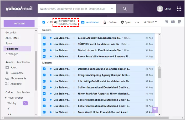Yahoo Mail Login Yahoo Mail Posteingang