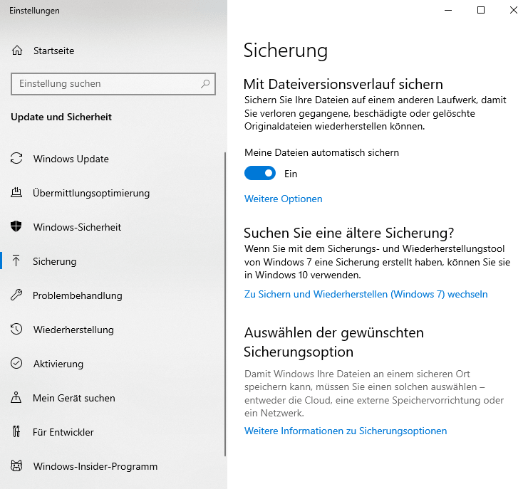 [3 Methode] Sichern und Wiederherstellen mit Backup Programm in Windows 10