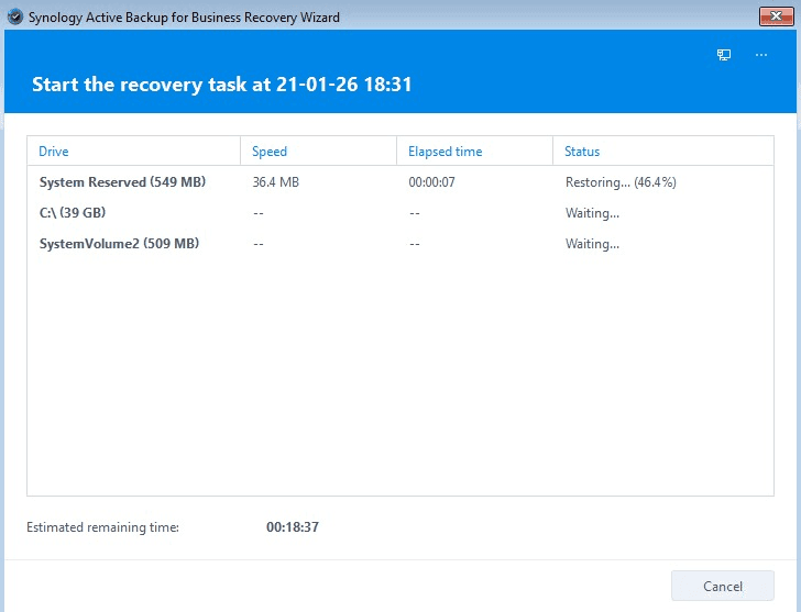 Bare Metal Recovery with Synology Active Backup for Business