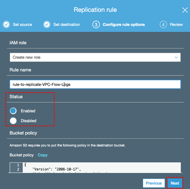 Set up Cross-Region Replication via AWS Management Console