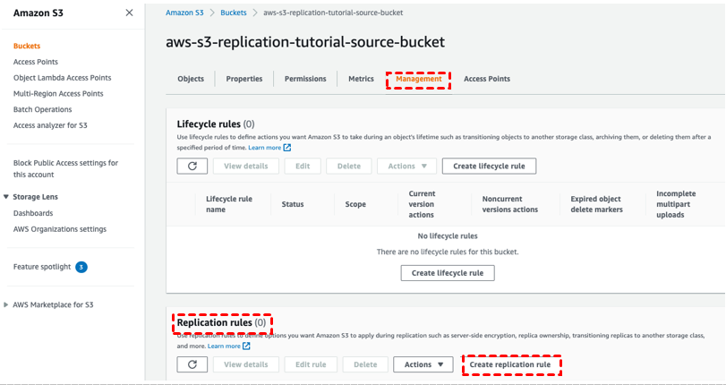 How to Setup Amazon S3 Replicate All Objects Across Buckets