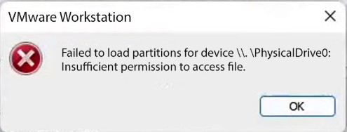 How to Fix VMware Insufficient Permission to Access File