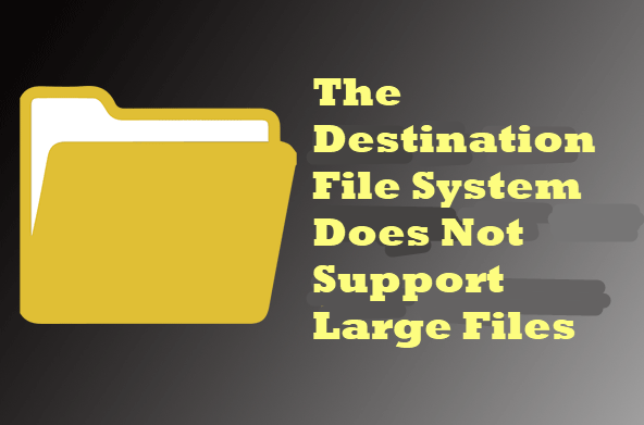 [Fixed] The Destination File System Does Not Support Large Files