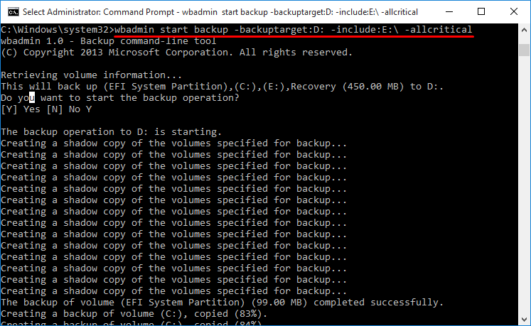 Create Files And Folders Backup With Wbadmin Command Line