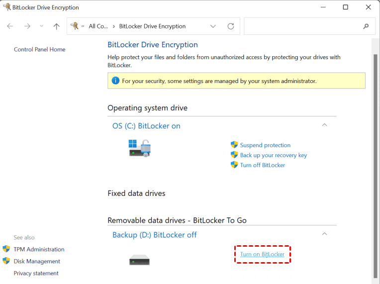 How To Turn On Or Off Bitlocker To Go In Windows 11