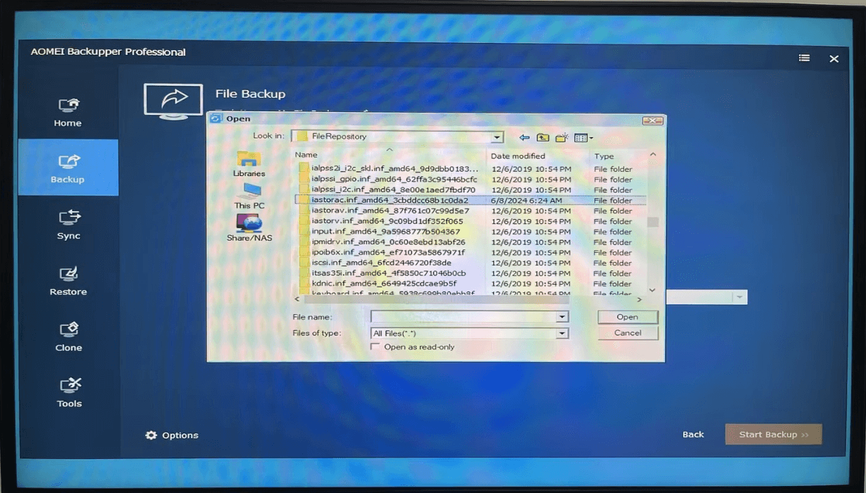 Backupper WinPE Cannot Recognize NVME drives