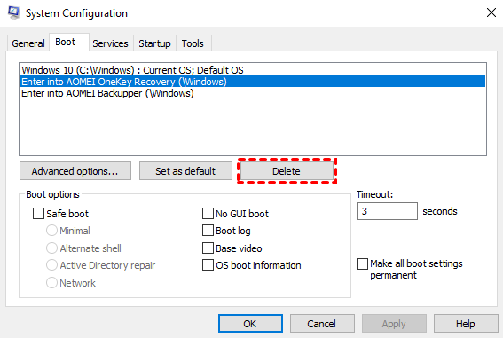 How to Remove Boot Menu Created by AOMEI?