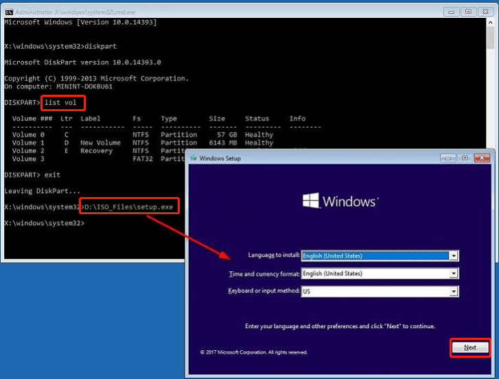 Instalar Windows 10 con el símbolo del sistema (2 métodos)