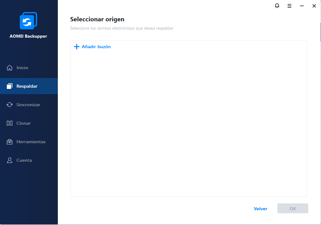 Cómo añadir un buzón de correo electrónico en AOMEI Backupper