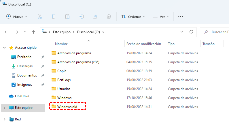 [3 Formas Seguras] Eliminar la carpeta Windows.old en Windows 11
