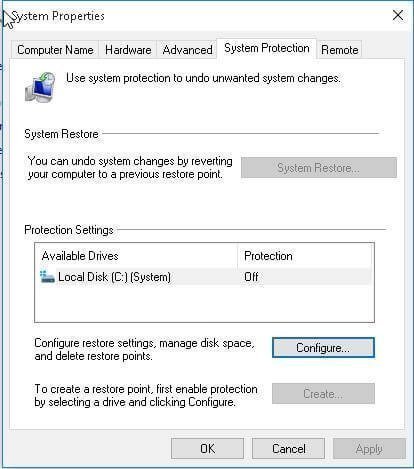 Restore from a System Restore Point in Windows 10